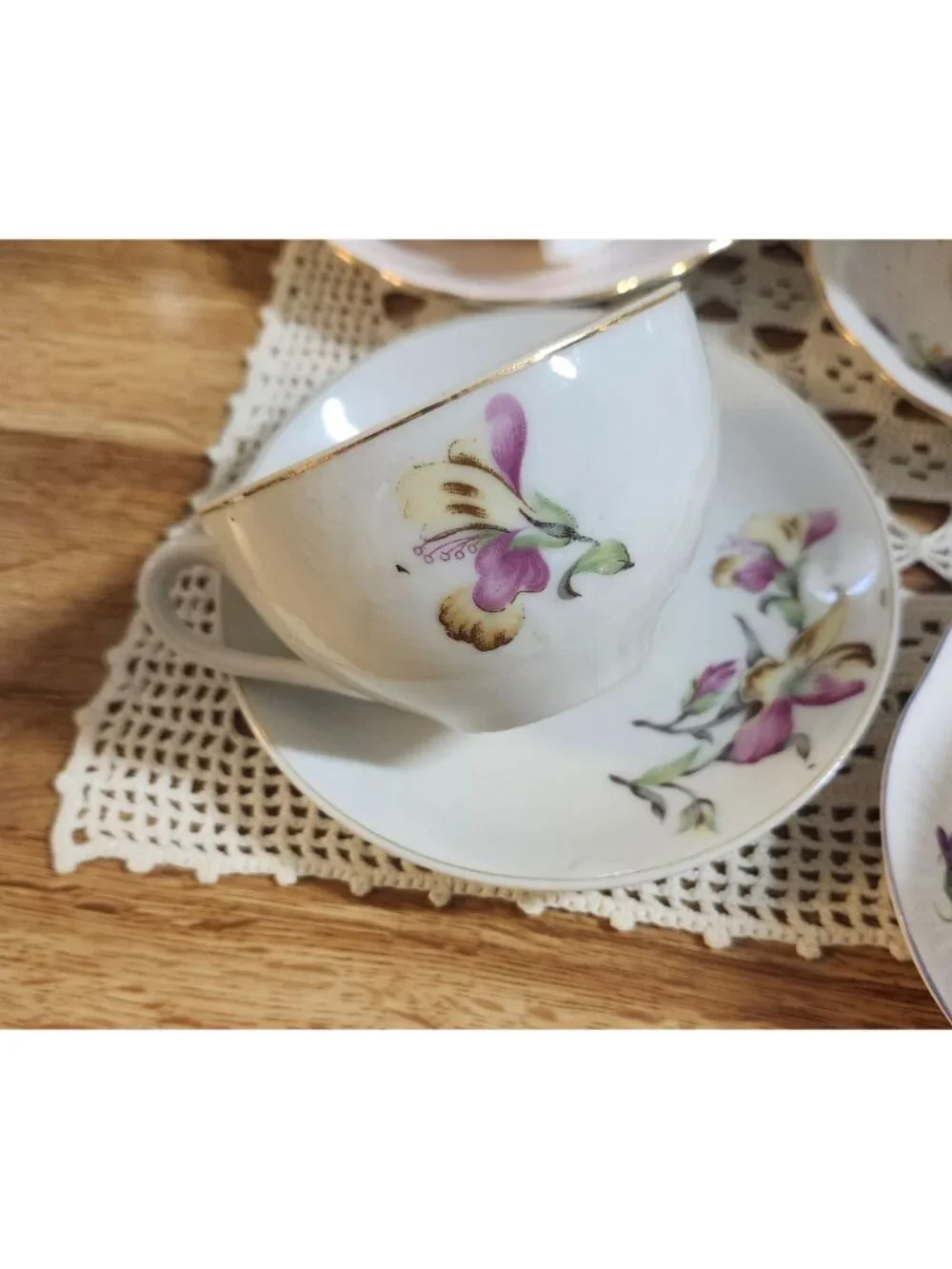 Vintage | Dining | Purples Pinks Mismatched China Tea Cups Saucers Tea ...